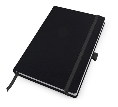 Recycled ELeather A5 Casebound Notebook with Elastic Strap & Pen Loop ...
