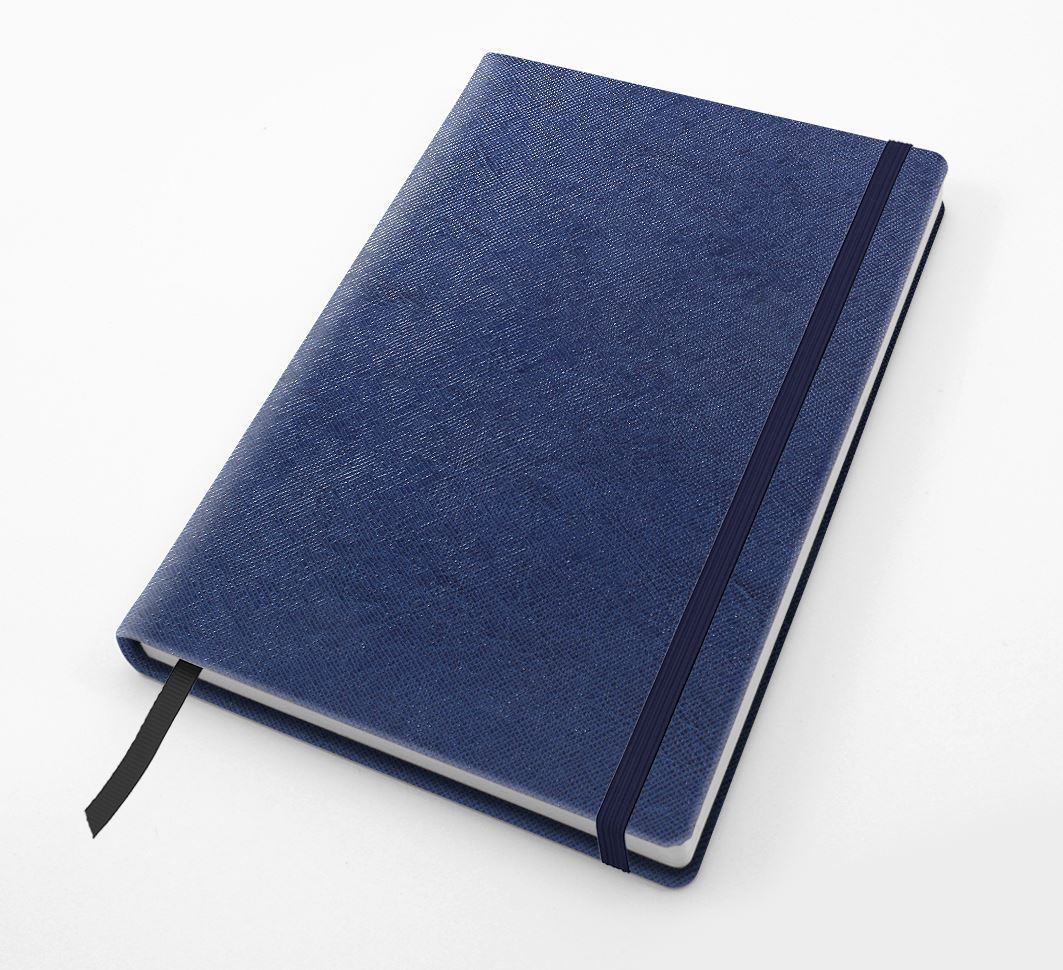 A5 Casebound Notebook with Elastic Strap in textured Saffiano in 4 ...