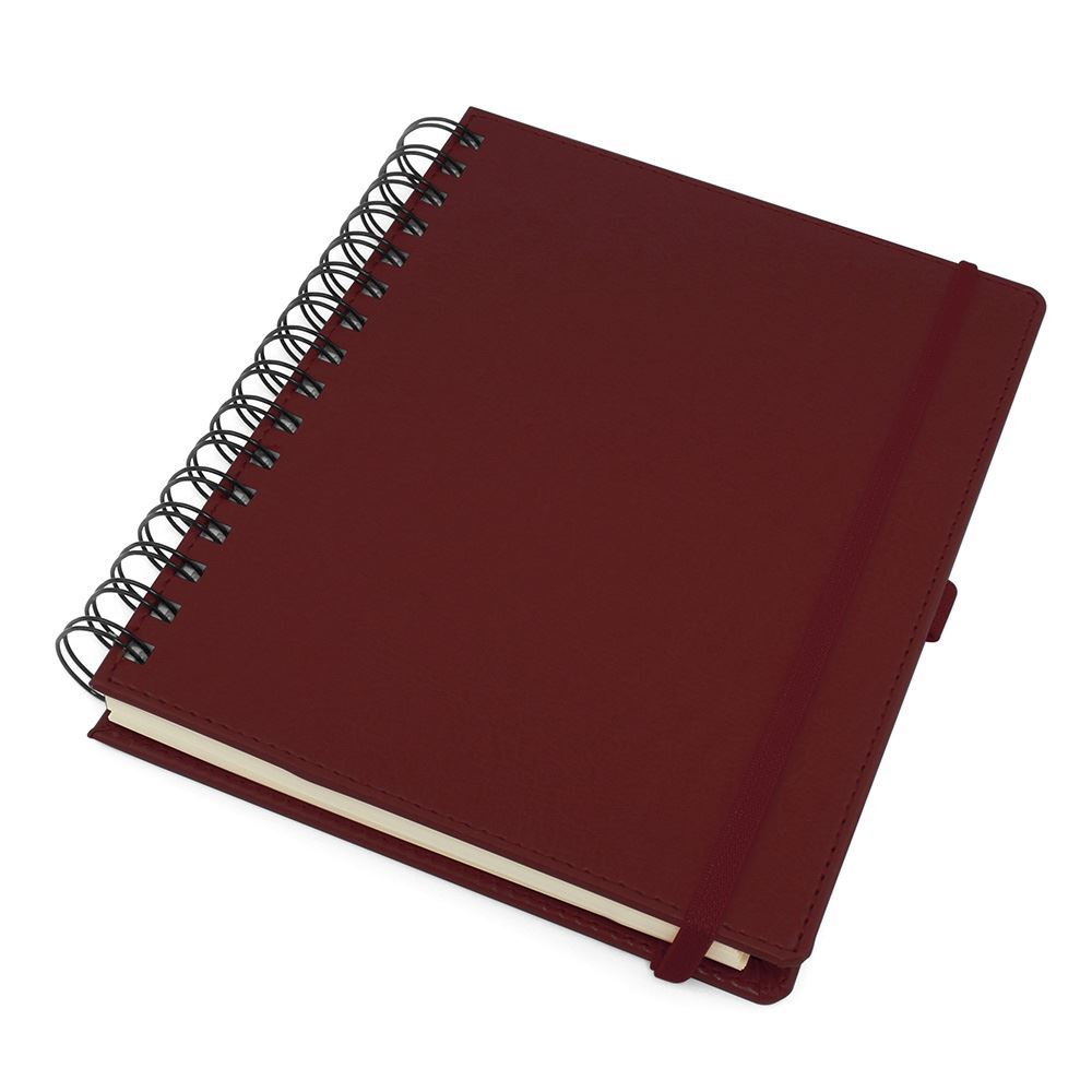 Deluxe A5 Wiro Notebook with Elastic Strap & Pen Loop in Belluno vegan ...