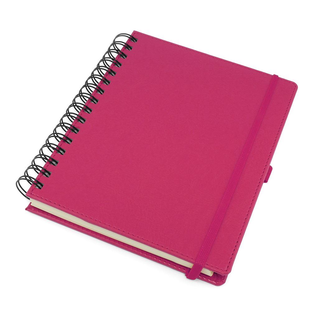 Deluxe A5 Wiro Notebook with Elastic Strap & Pen Loop in Belluno vegan ...